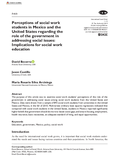(PDF) Perceptions of social work students in Mexico and the United ...