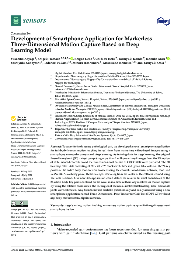 (PDF) Development of Smartphone Application for Markerless Three-Dimensional Motion Capture ...