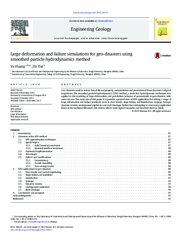 (PDF) Large deformation and failure simulations for geo-disasters using smoothed particle ...
