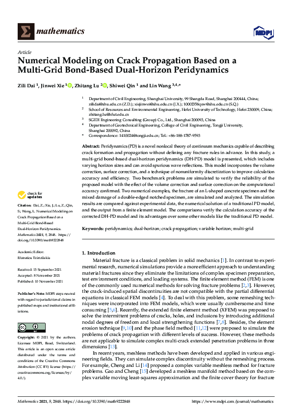 Pdf Numerical Modeling On Crack Propagation Based On A Multi Grid