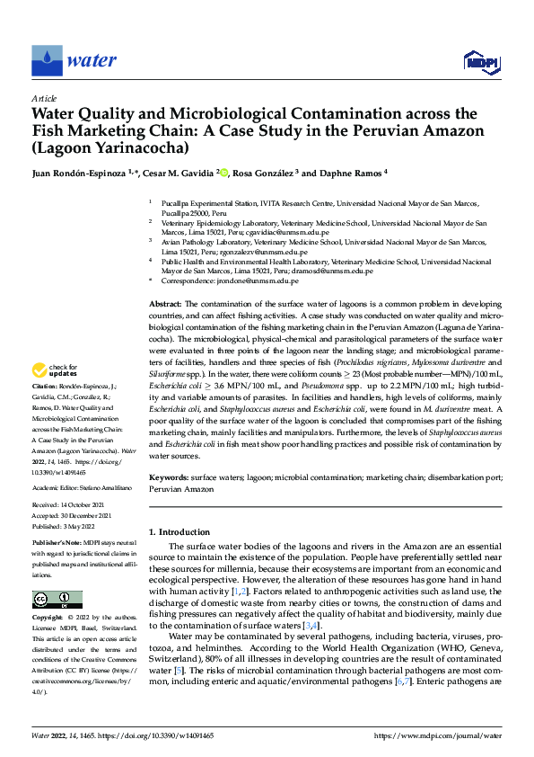 (PDF) Water Quality and Microbiological Contamination across the Fish ...