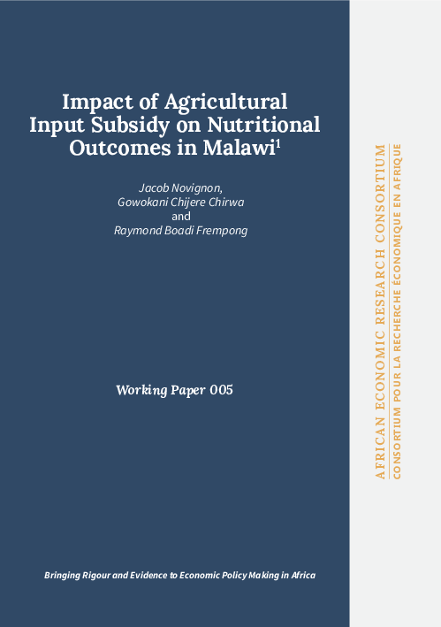 (PDF) Impact of Agricultural Input Subsidy on Nutritional Outcomes in Malawi