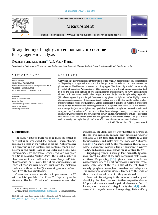 (PDF) Straightening of highly curved human chromosome for cytogenetic ...