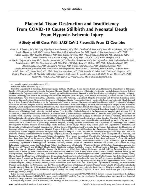 (PDF) Placental Tissue Destruction and Insufficiency From COVID-19 ...