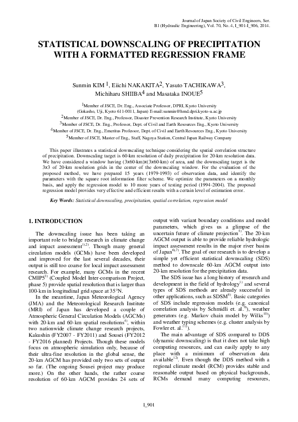 Pdf Statistical Downscaling Of Precipitation With A Formatted