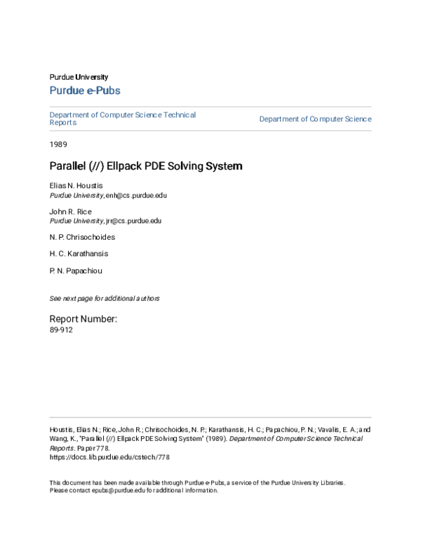 (PDF) Parallel (//) ELLPACK PDE solving system