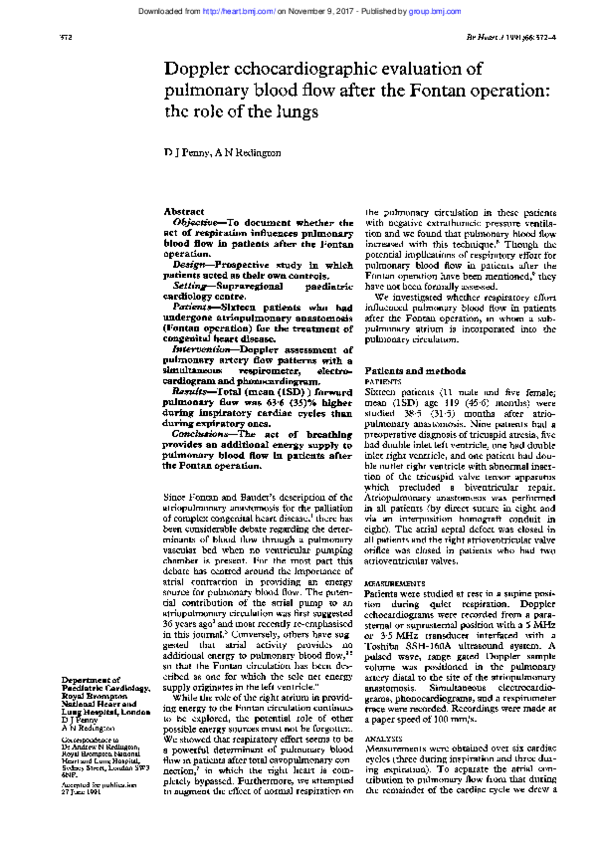 (PDF) Doppler echocardiographic evaluation of pulmonary blood flow ...