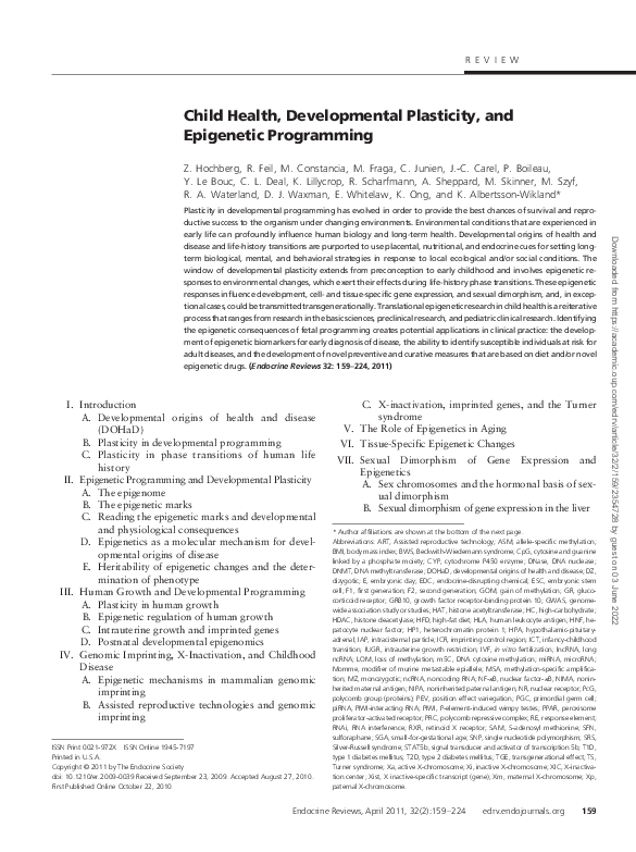 (PDF) Child Health, Developmental Plasticity, and Epigenetic ...