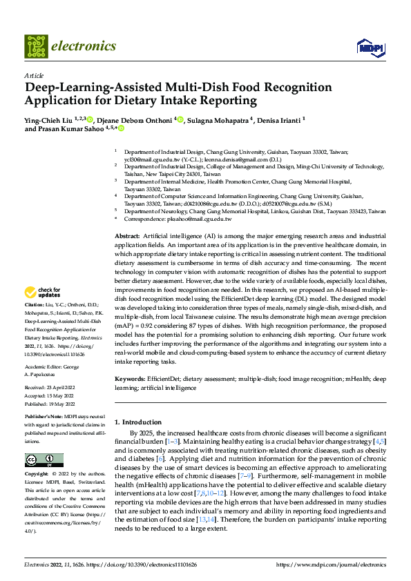 (PDF) Deep-Learning-Assisted Multi-Dish Food Recognition Application ...