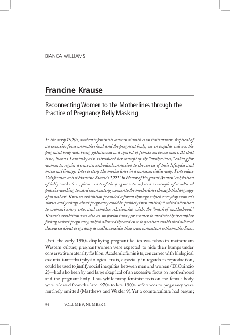 (PDF) Francine Krause: Reconnecting Women to the Motherlines through ...