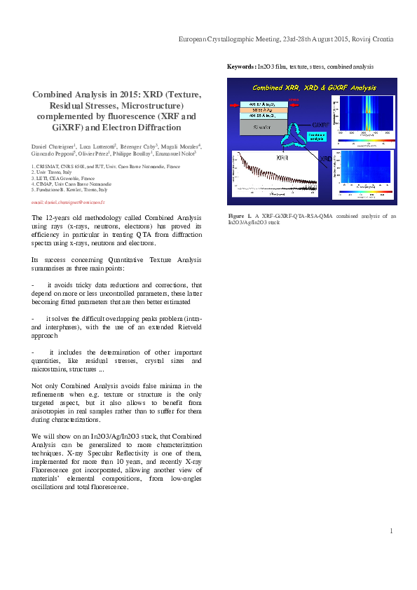 (PDF) Combined analysis in 2015: XRD (texture, residual stresses ... (PDF) Combined analysis in 2015: XRD (texture, residual stresses ...