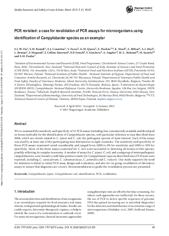 (PDF) PCR revisited: a case for revalidation of PCR assays for ...