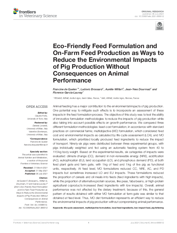 (PDF) Eco-Friendly Feed Formulation and On-Farm Feed Production as Ways ...
