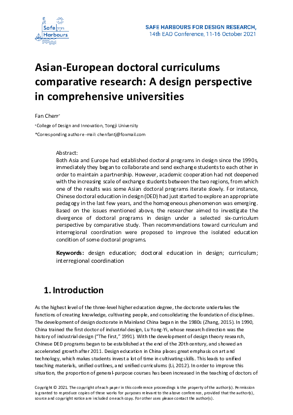 (PDF) Asian-European doctoral curriculums comparative research: A ...