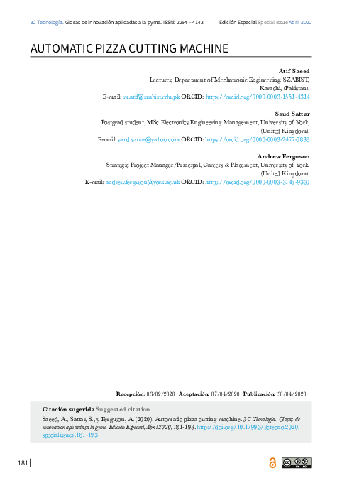 (PDF) Automatic pizza cutting machine