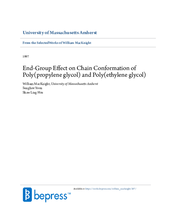 (PDF) End-group effect on chain conformation of poly(propylene glycol ...