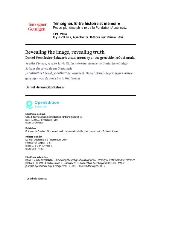 (PDF) Revealing the image, revealing truth