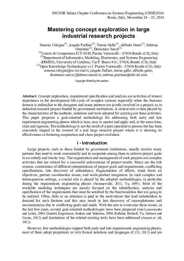 (PDF) Mastering concept exploration in large industrial research projects