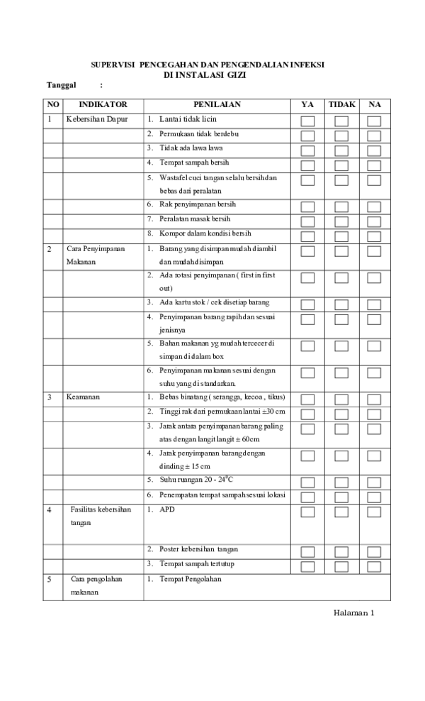 (PDF) SUPERVISI PENCEGAHAN DAN PENGENDALIAN INFEKSI DI INSTALASI GIZI