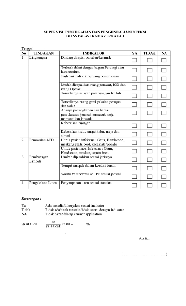 (PDF) SUPERVISI PENCEGAHAN DAN PENGENDALIAN INFEKSI DI INSTALASI KAMAR ...