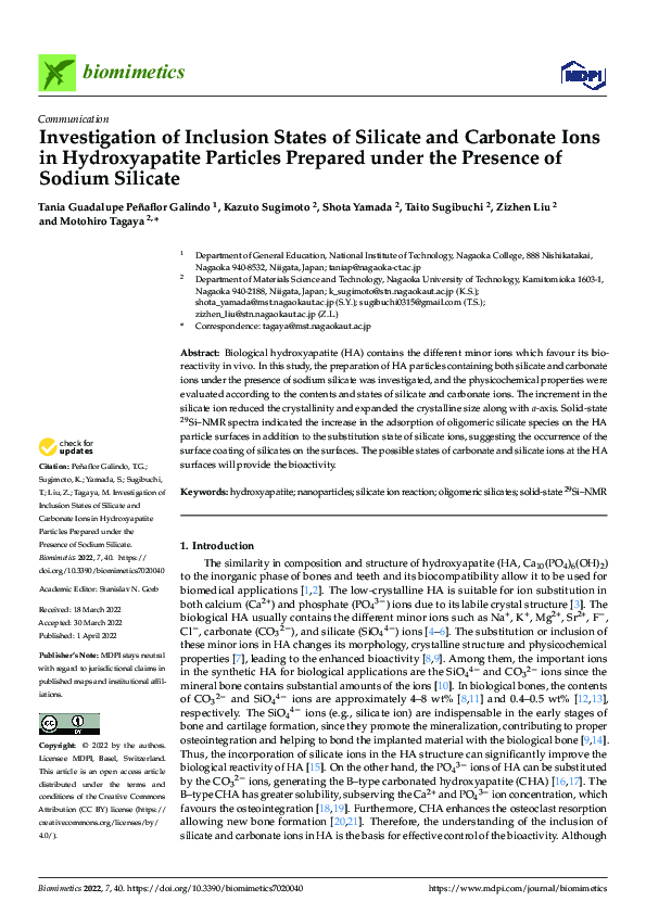 (PDF) Investigation of Inclusion States of Silicate and Carbonate Ions ...