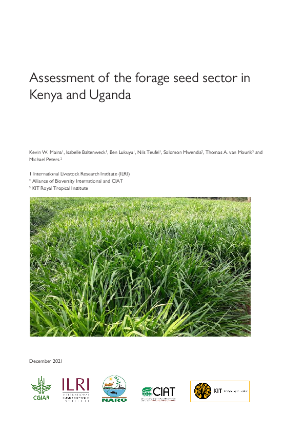 (PDF) Assessment of the forage seed sector in Kenya and Uganda