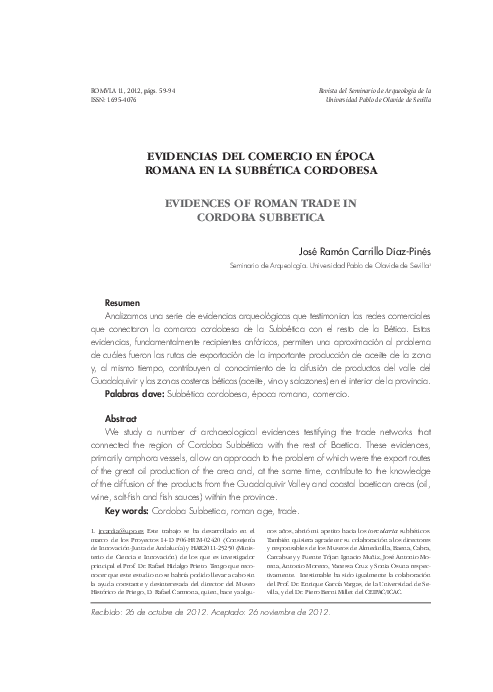 (PDF) Evidencias del comercio en época romana en la Subbética cordobesa ...
