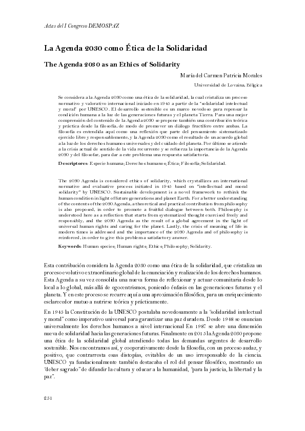 (PDF) La Agenda 2030 como Ética de la Solidaridad
