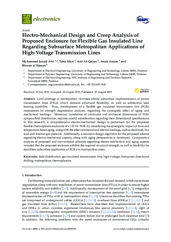(PDF) Electro-Mechanical Design and Creep Analysis of Proposed ...