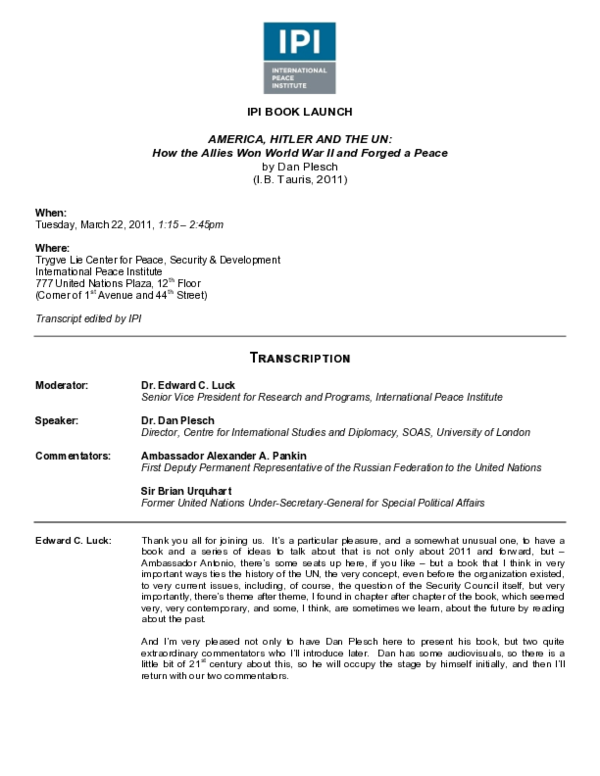 (PDF) America, Hitler and the UN: how the allies won World War II and ...