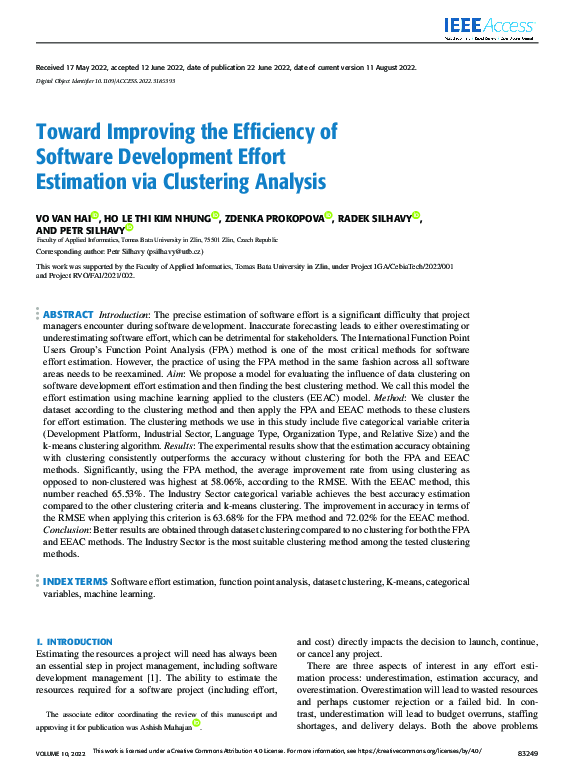 Pdf Toward Improving The Efficiency Of Software Development Effort