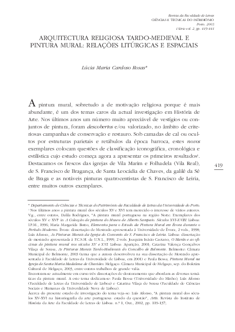 (PDF) Arquitectura religiosa tardo-medieval e pintura mural: relações ...