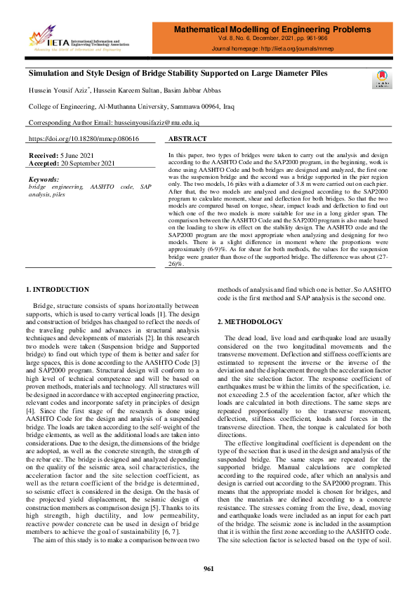 (PDF) Simulation and Style Design of Bridge Stability Supported on ...