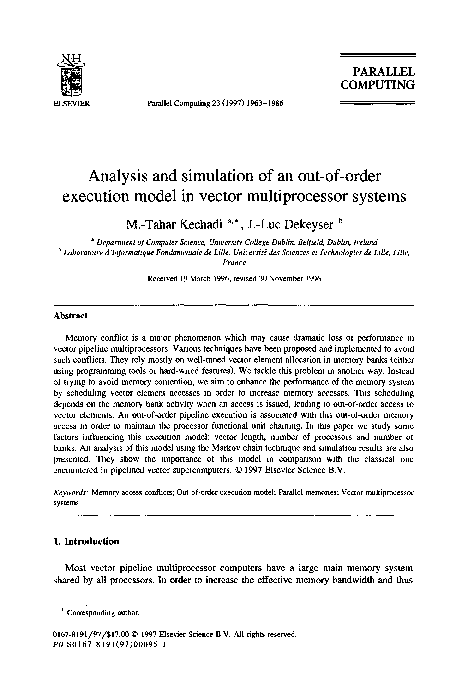 (PDF) Analysis and simulation of an out-of-order execution model in vector multiprocessor systems