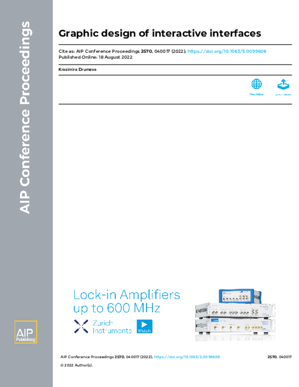 (PDF) Graphic design of interactive interfaces