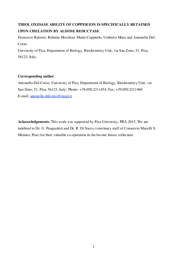 (PDF) Thiol oxidase ability of copper ion is specifically retained upon ...