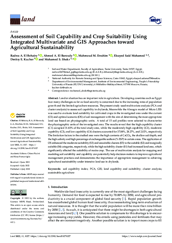 (PDF) Assessment of Soil Capability and Crop Suitability Using ...