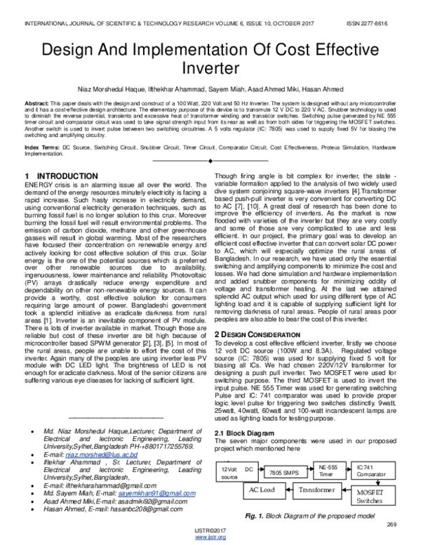 (PDF) Design And Implementation Of Cost Effective Inverter
