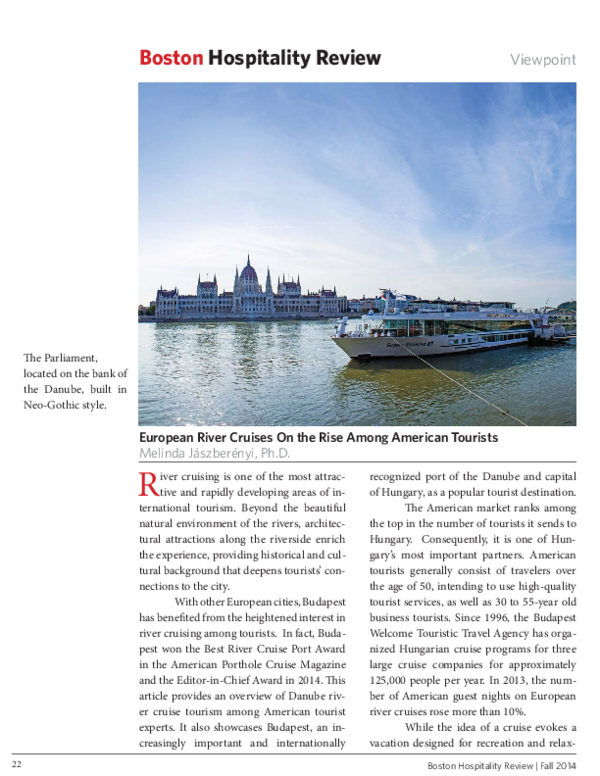 (PDF) Boston Hospitality Review Viewpoint European River Cruises On the ...