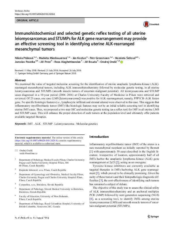 (PDF) Immunohistochemical and selected genetic reflex testing of all ...