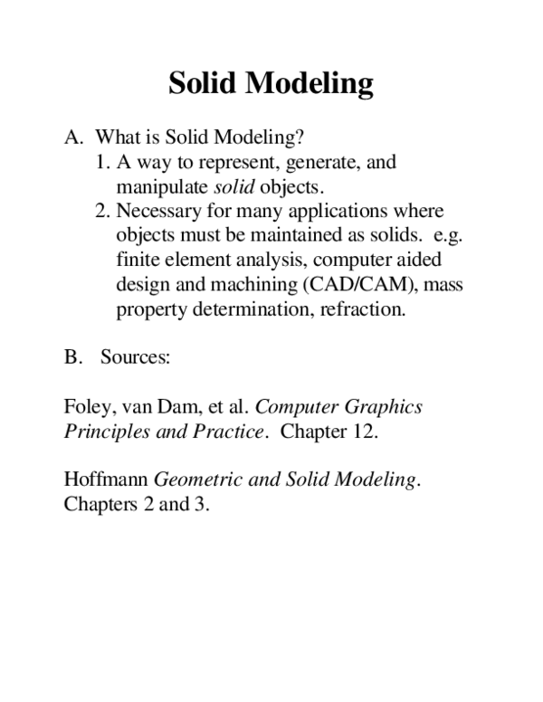 (PDF) Solid modeling