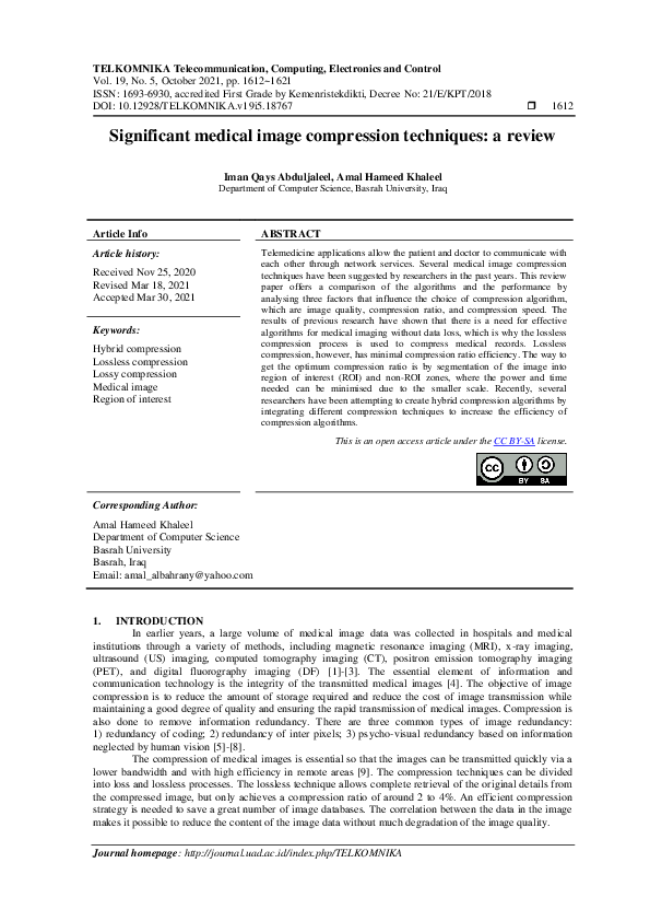 (PDF) Significant medical image compression techniques: a review