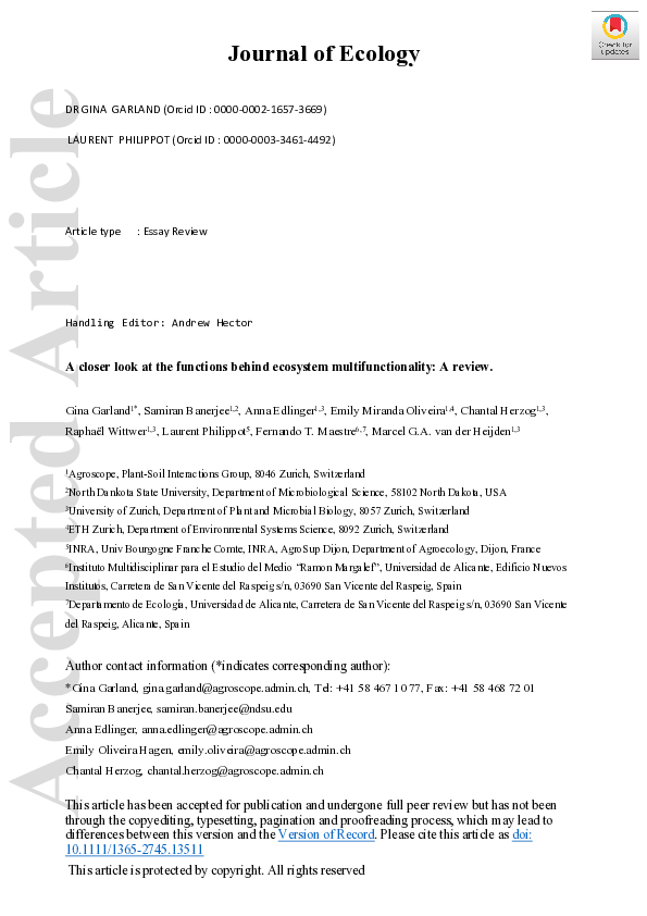 (PDF) A closer look at the functions behind ecosystem ...