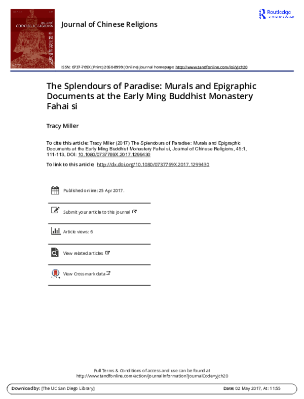 (PDF) The Splendours of Paradise: Murals and Epigraphic Documents at ...