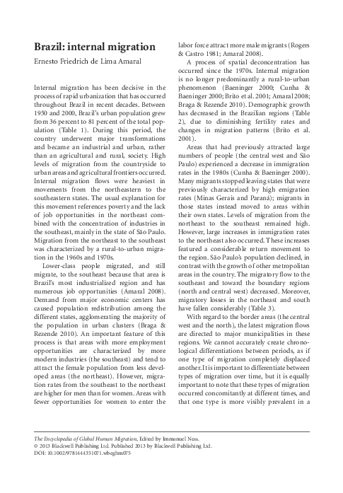 (PDF) Brazil: internal migration