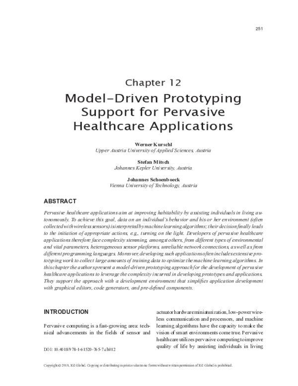 (PDF) Model-Driven Prototyping Support for Pervasive Healthcare Applications