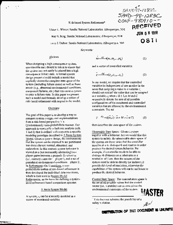 (PDF) Risk-based system refinement