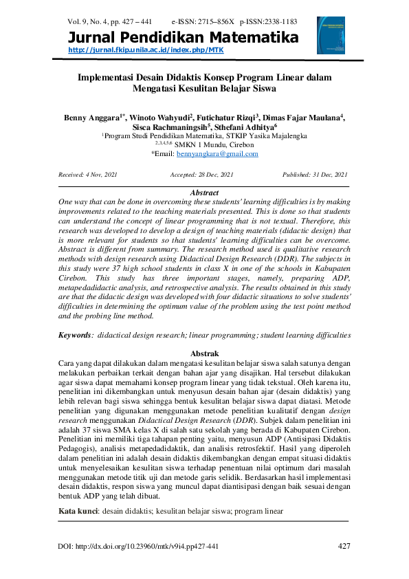 (PDF) Implementasi Desain Didaktis Konsep Program Linear Dalam ...