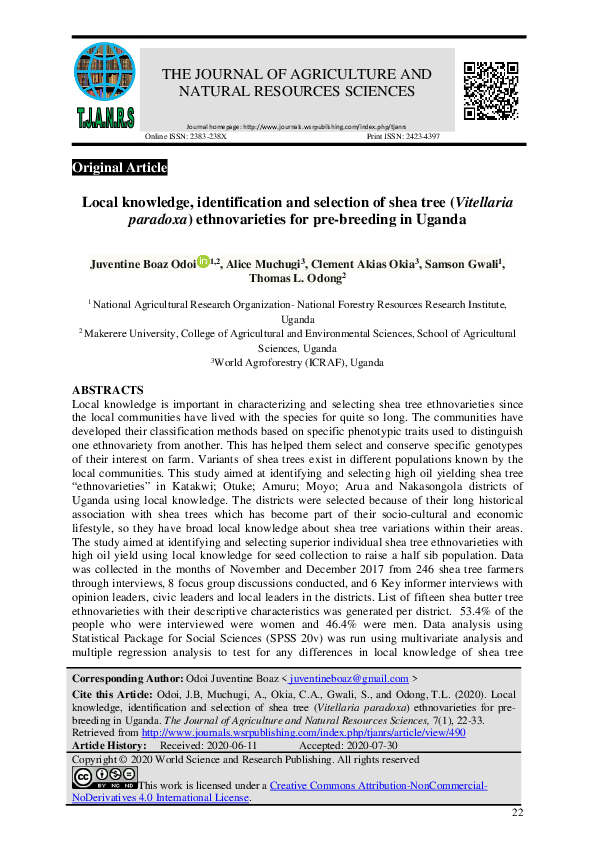 (PDF) The Journal of Agriculture and Natural Resources Sciences