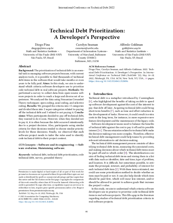 (PDF) Technical debt prioritization